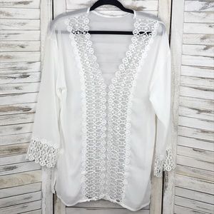 Swim | White Lace Crochet Beach Cover Up | Poshmark